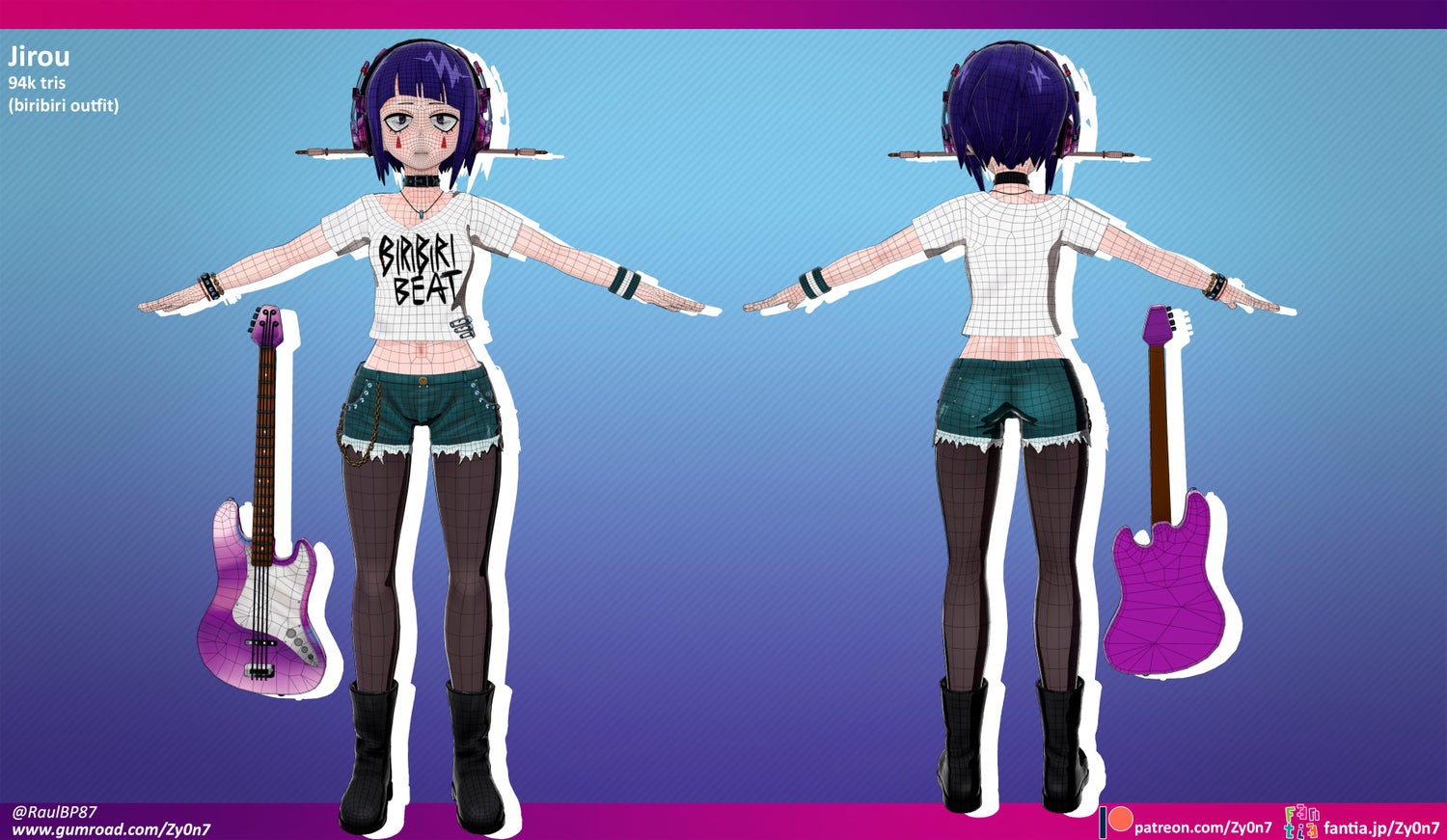 Jirou render & 3d model set ( .pmx&.sfm) - Payhip