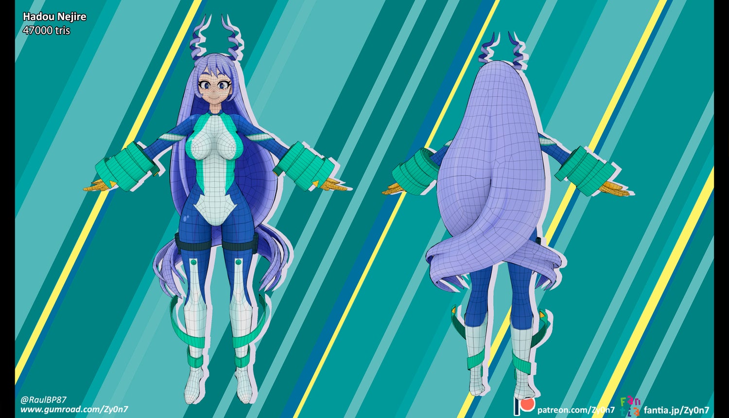 Nejire render & 3d model set ( .pmx) - Payhip