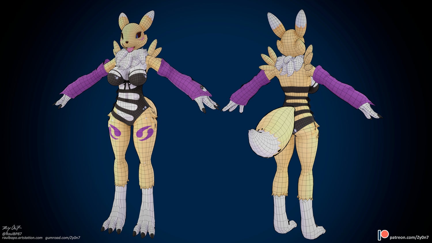 Renamon Render 3d Print And Model Set Sfmblend Payhip 