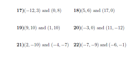 Gradient of a line given the coordinates of two points