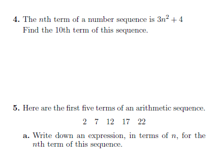 Sequences (generating sequences and finding the nth term) worksheet ...