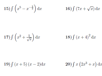 Integration using the reverse of the chain rule worksheet (with solutions)