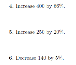 Increasing or decreasing an amount by a percentage (non-calculator ...