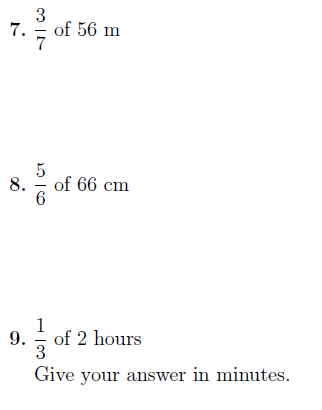 Fraction of an amount (non-calculator) worksheet no 2 (with solutions)