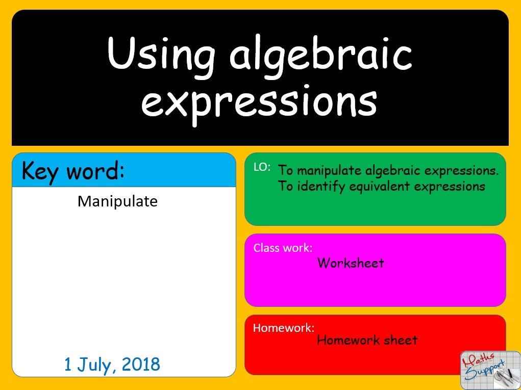 KS3 - Using algebraic expressions - Payhip