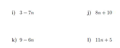 The nth term of a sequence worksheet no 2 (with solutions)