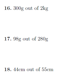 Expressing one quantity as a percentage of another (non-calculator ...