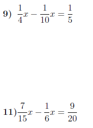 Clearing Fractions Worksheet