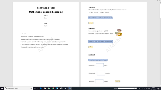 KS2 SATs Maths Reasoning Paper 2 - Payhip