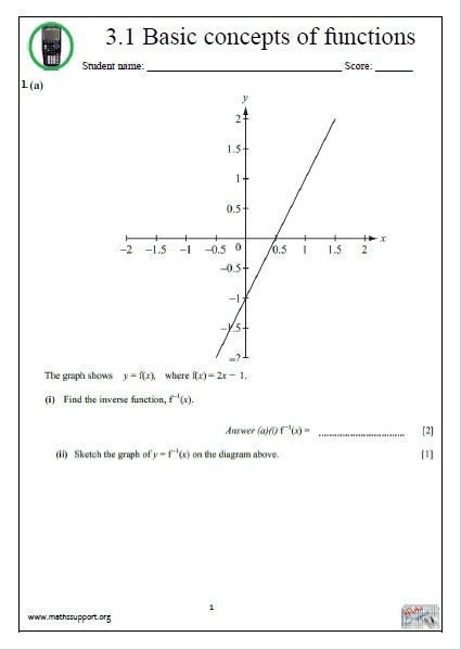Igcse Topic 3 1 Graphs Of Functions Calculator Questions Payhip