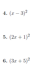 Expanding expressions: perfect squares worksheet (with solutions)
