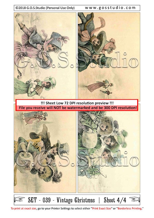 Digital Collage | SET - 039 | Vintage Christmas - Payhip