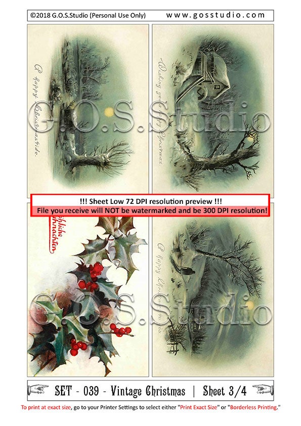 Digital Collage | SET - 039 | Vintage Christmas - Payhip