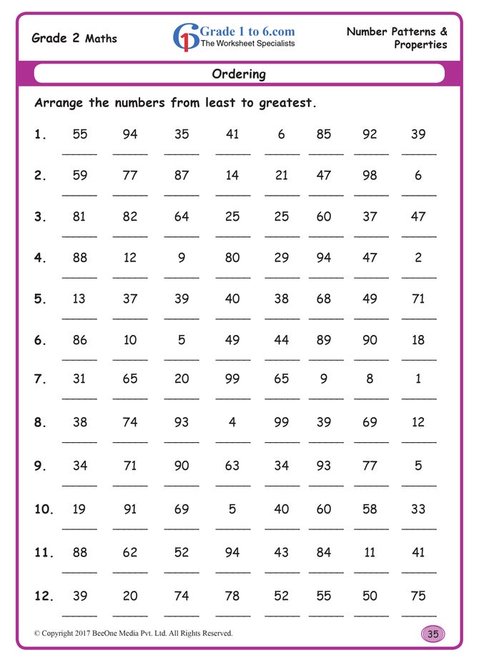 Grade 2 Number Pattern & Properties Workbook from BeeOne Books - Payhip