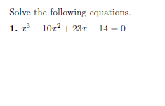 Solving cubic equations worksheet (with solutions)