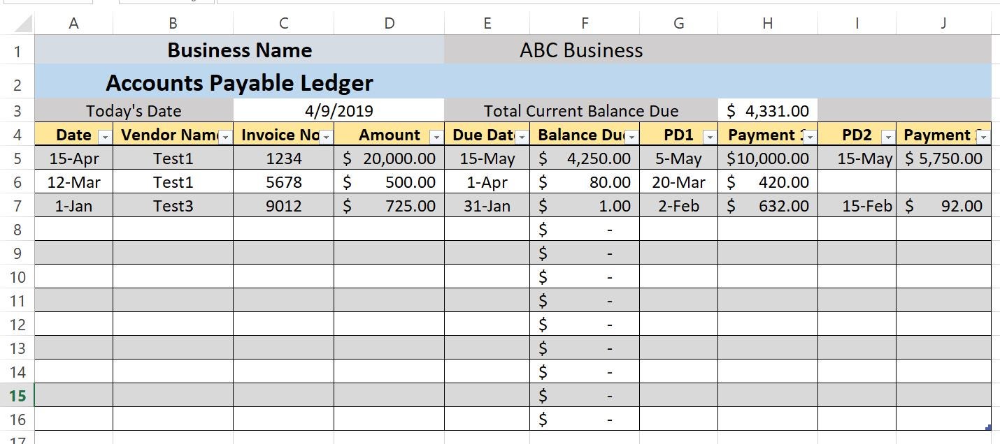 BAASO Simple AP Ledger - Payhip
