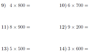 Multiplying whole hundreds worksheet (with solutions) - Payhip
