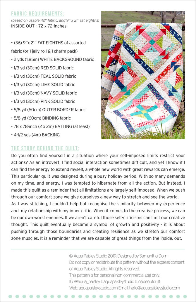 Inside Out Quilt Pattern (PDF) - Payhip