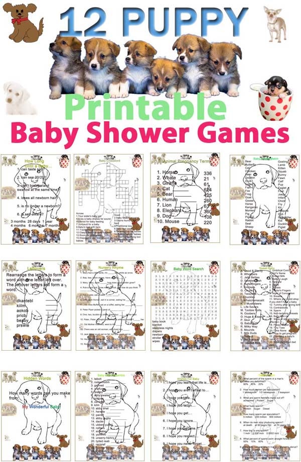 Puppy Themed Baby Shower Games - Printables - Payhip