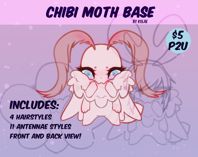 Chibi Moth Base - P2U - by Kolae - Payhip