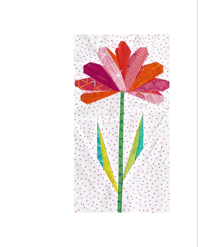 "Petals" Flower Foundation paper pieced pattern FPP - Payhip