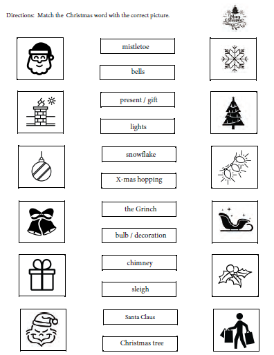 Christmas Vocabulary Worksheets Quizlet Payhip