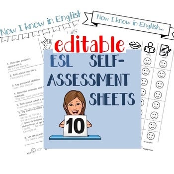 *Editable* ESL End-of-year Self-assessment sheets - Payhip