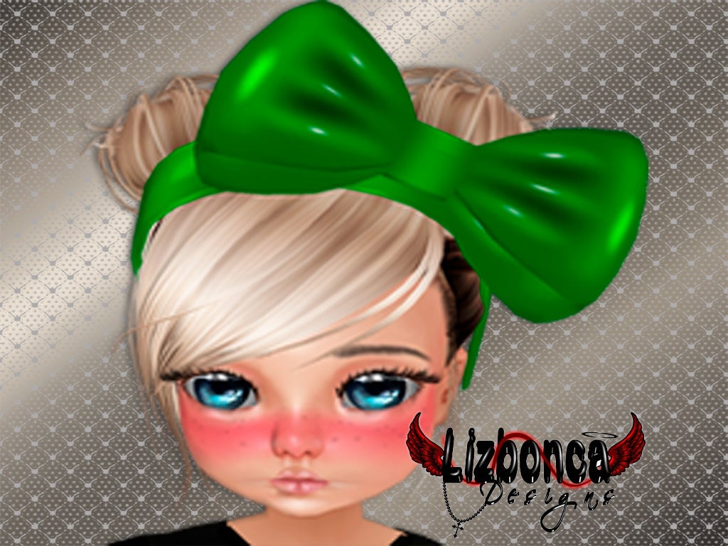 TEXTURE Imvu Green Dress, shoes, earrings, bow and pacifier for Kid ...