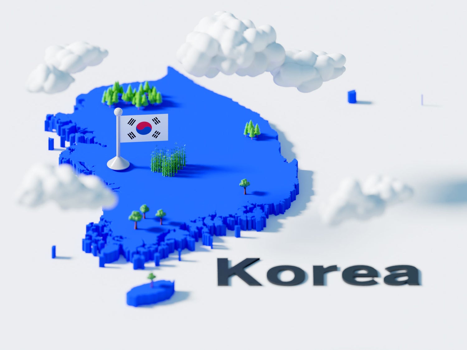 South Korea Map (3D PNG) - Payhip