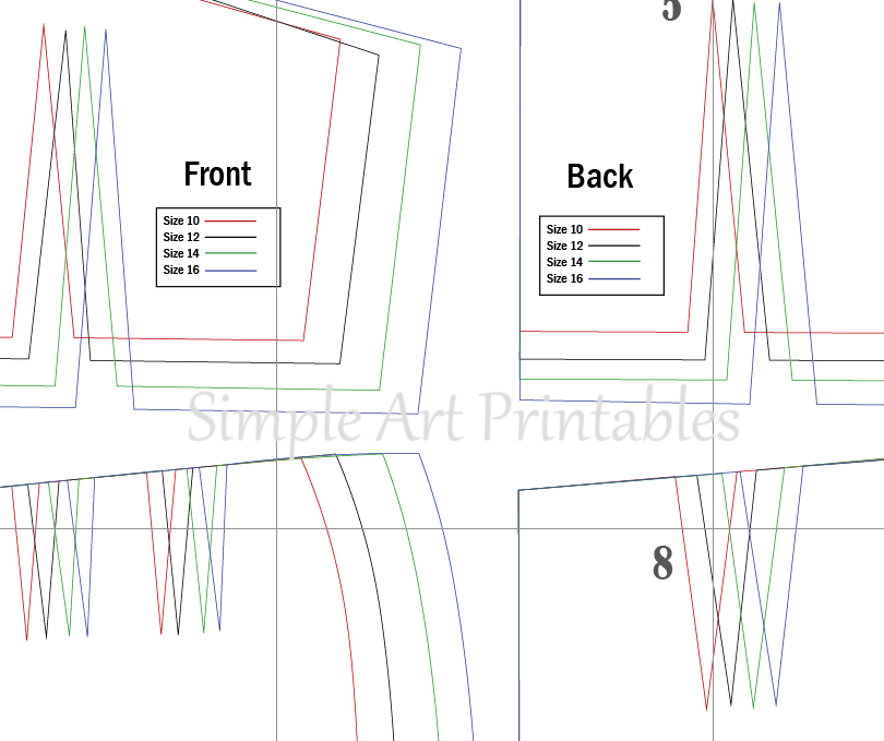 Printable ready to cut Basic Bodice, Skirt and Sleeve Patterns for ...
