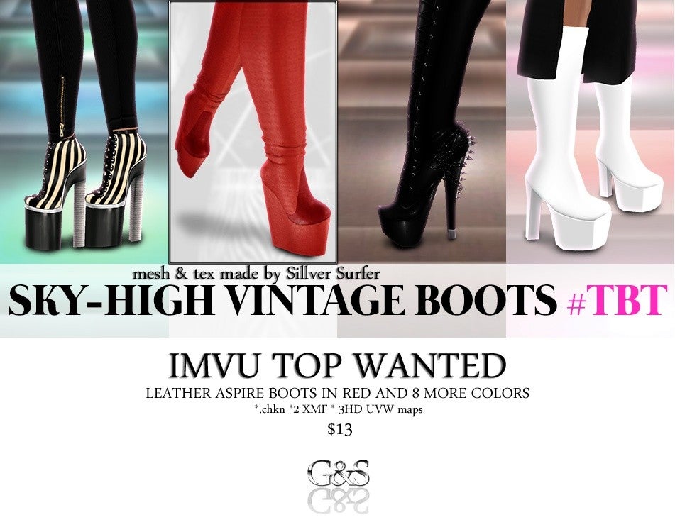 Aspire Leather Boots IMVU MESH & TEXTURES - Payhip