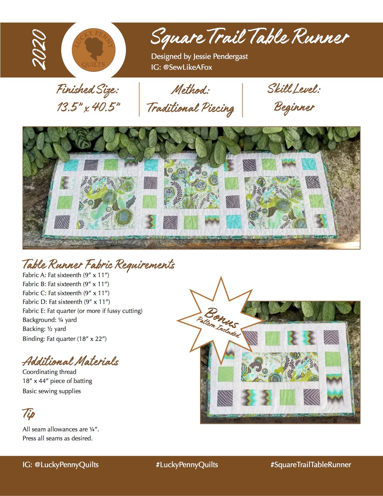 Square Trail Runner Pattern - Payhip