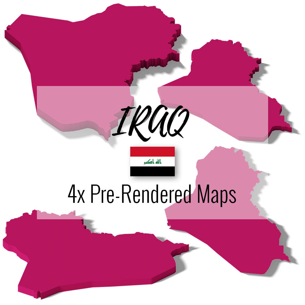 Iraq Map (3D PNG) - Payhip