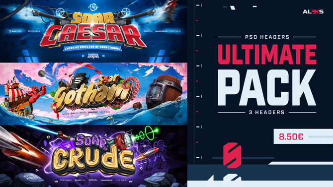Ultimate Pack | 3 PSD Headers - Payhip