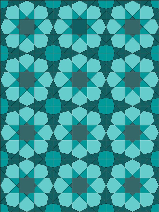 Geometric Flower - One-Block-Pattern (3 sizes) FPP-Templates with Short ...