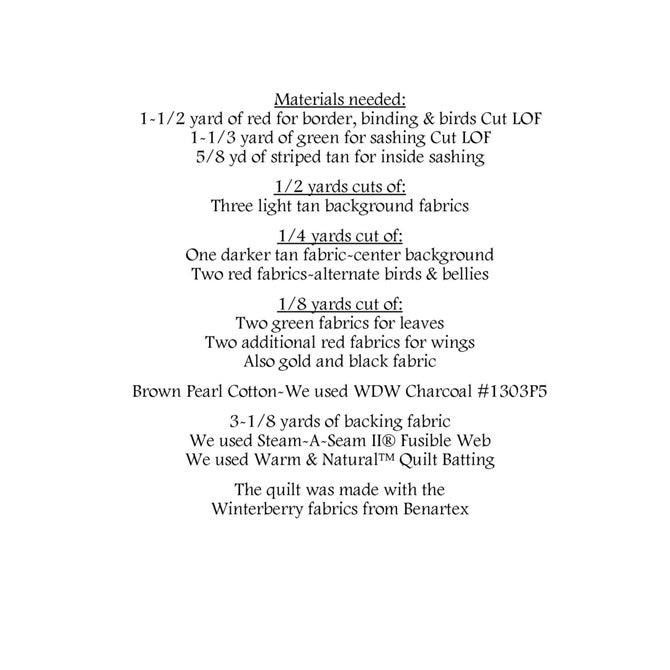 Winterberry Cardinals Instant Download Quilt Pattern - Payhip