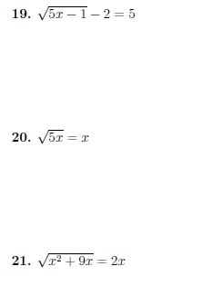 Square root equations worksheet (with solutions)