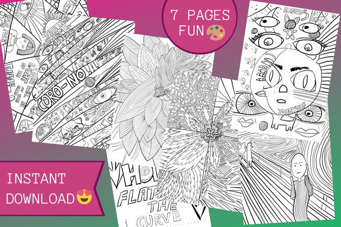 7 Coloring Book Pages for Adults | The Lockdown Edition | DIGITAL ...
