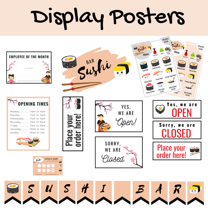 Sushi Bar Restaurant - Dramatic Play - Payhip