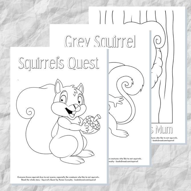 Squirrel's Quest colouring sheets - Payhip