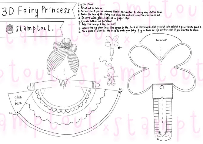 3D fairy princess - print, colour, cut and play A4 jpeg 300 dpi - Payhip