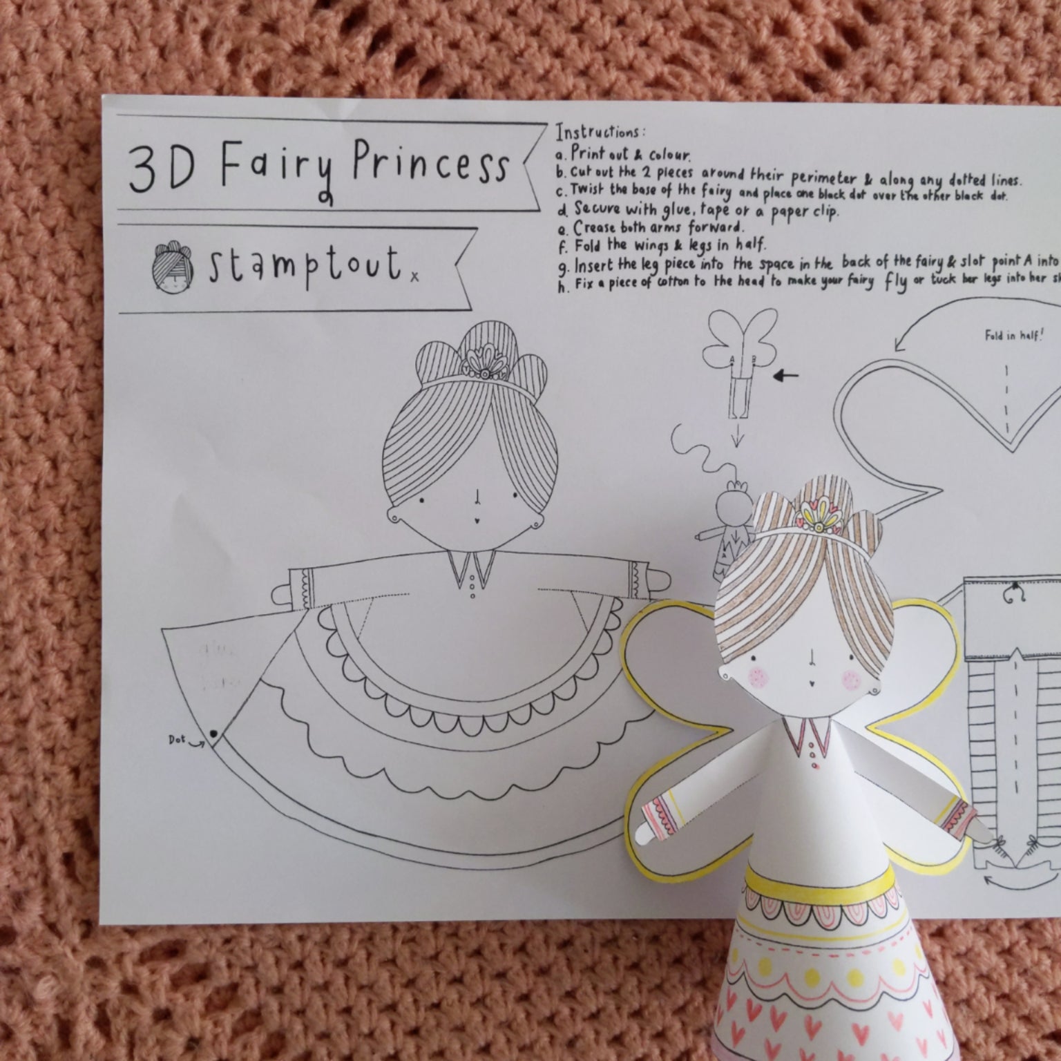 3D fairy princess - print, colour, cut and play A4 jpeg 300 dpi - Payhip