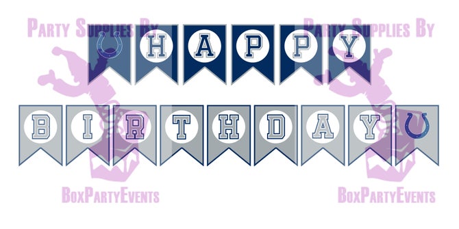 Indianapolis Colts Happy Birthday Pennant Banners (2 Styles) - Payhip