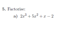 Factorising a polynomial using the factor theorem worksheet (with ...