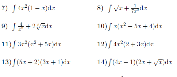 Simplifying expressions before integrating worksheet (with solutions)