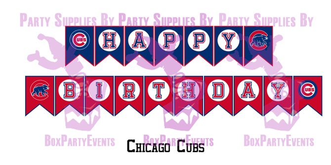 MLB inspired Chicago Cubs DIY Happy Birthday Banner - Payhip