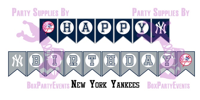 MLB inspired New York Yankees DIY Happy Birthday Banner - Payhip