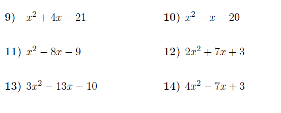 Factorising quadratic expressions worksheet (with solutions)
