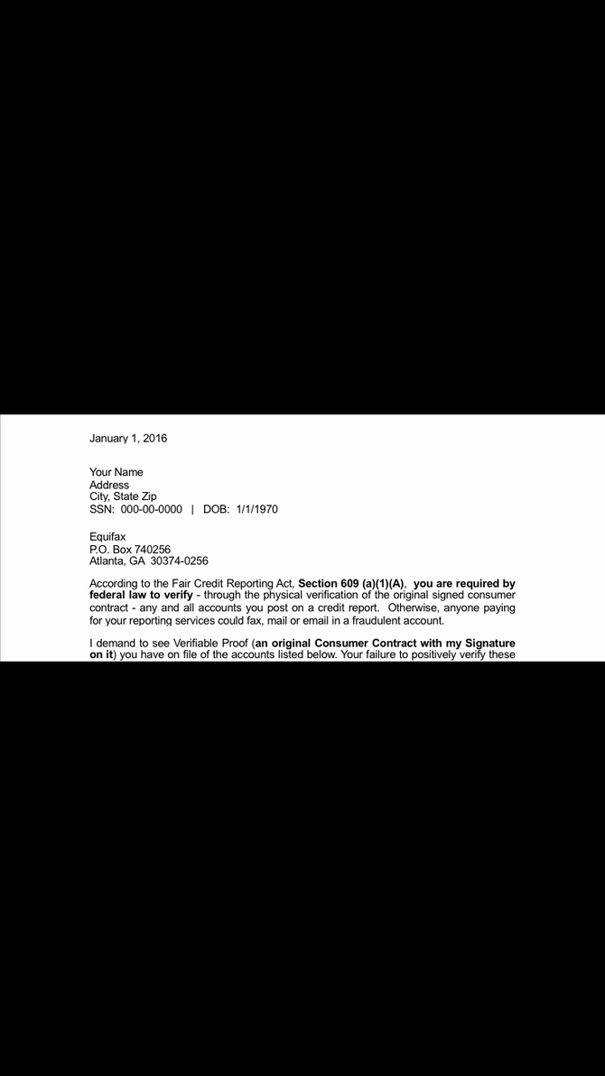 Equifax Dispute letter - 2 Pages - Payhip
