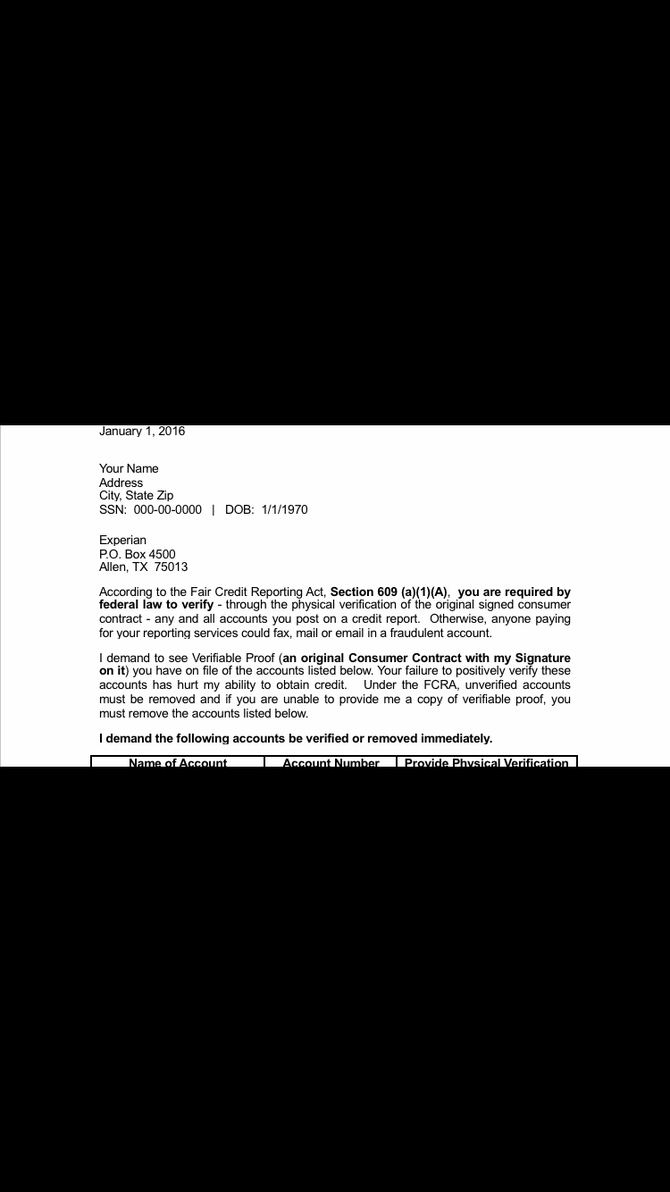 Experian Dispute Letter - 2 Pages - Payhip